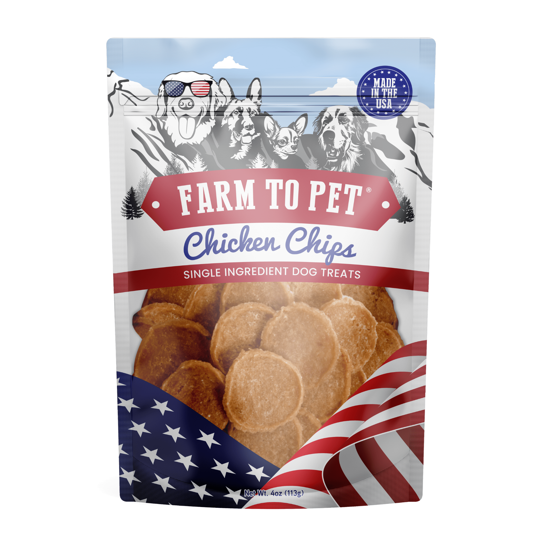 Farm to Pet Americana Chicken Chips for Dogs – BlueCollar Working Dog